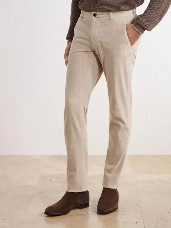 SLOWEAR Straight-leg Cotton-blend Corduroy Trousers