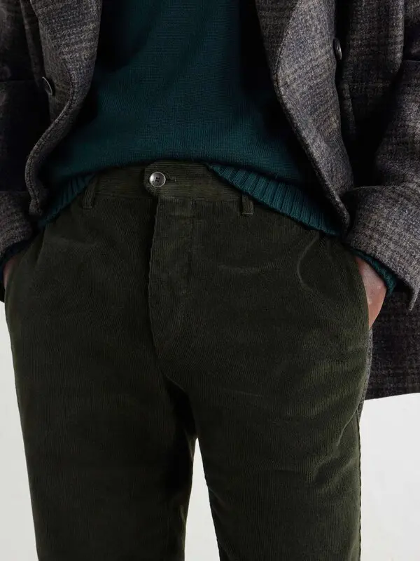 SLOWEAR Straight-leg Cotton-blend Corduroy Trousers