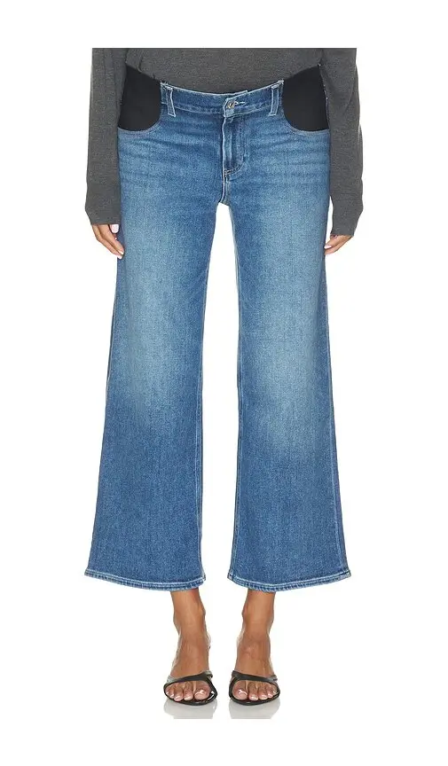 Paige Anessa Maternity Wide Leg Jean In Blue