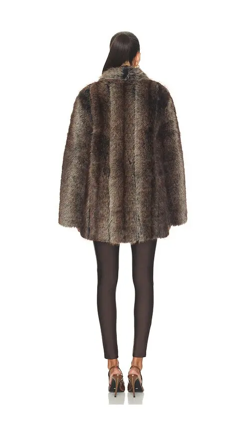ET OCHS Cooper Pelted Coat In Brown