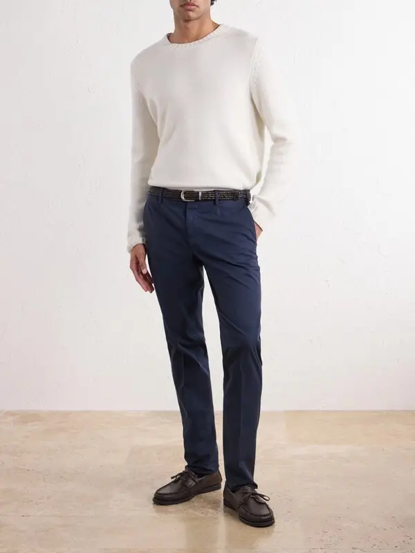 SLOWEAR Slim Batavia Straight-leg Cotton-blend Woven Trousers