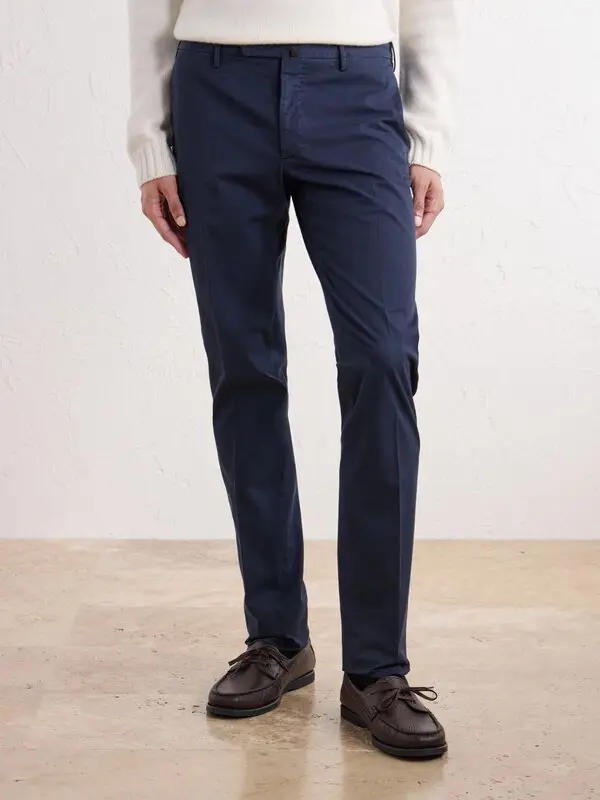 SLOWEAR Slim Batavia Straight-leg Cotton-blend Woven Trousers