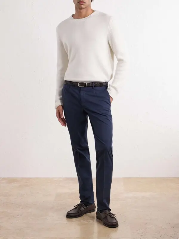 SLOWEAR Slim Batavia Straight-leg Cotton-blend Woven Trousers