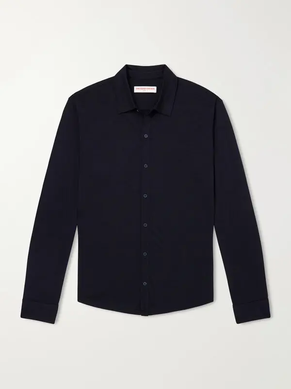 Orlebar Brown Giles Wool Shirt - Blue