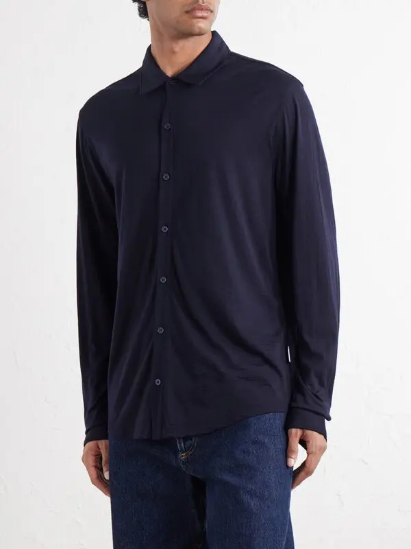 Orlebar Brown Giles Wool Shirt - Blue