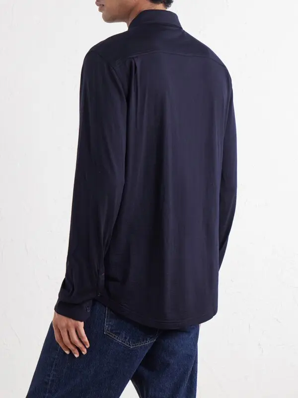 Orlebar Brown Giles Wool Shirt - Blue