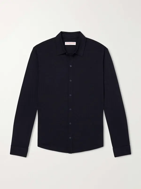 Orlebar Brown Giles Wool Shirt - Navy