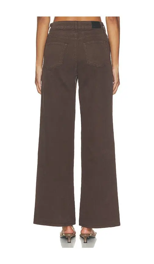 Paige Anessa Wide Leg Jeans With Front Yoke - Rich Chocolate