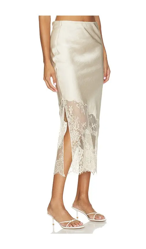 Smythe Lingerie Slip Skirt In Ivory