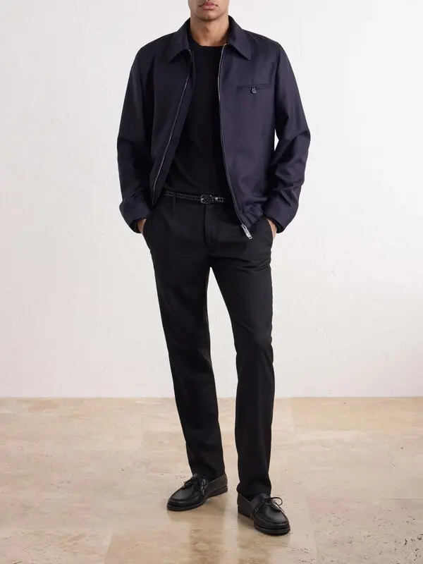 SLOWEAR Straight-leg Wool-blend Tekno Flannel Trousers
