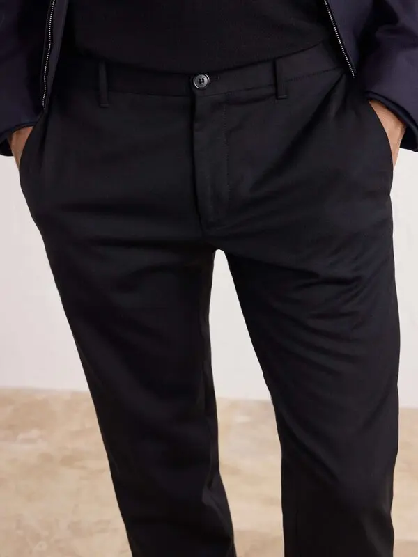 SLOWEAR Straight-leg Wool-blend Tekno Flannel Trousers