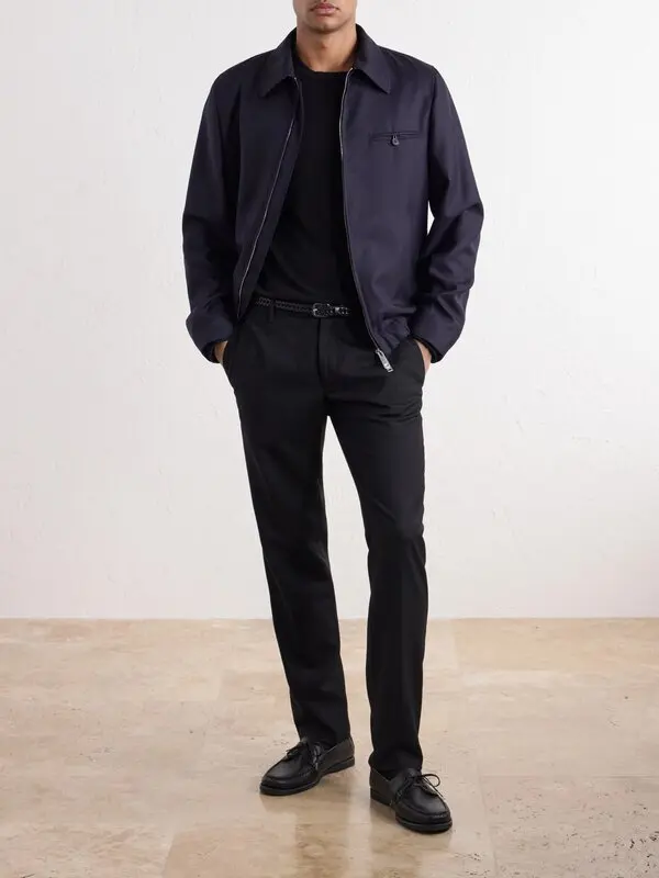 SLOWEAR Straight-leg Wool-blend Tekno Flannel Trousers