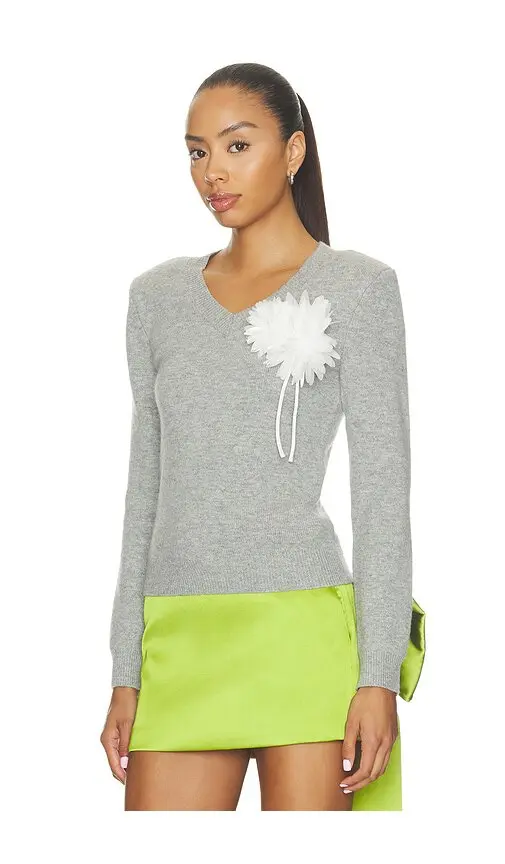 SELF-PORTRAIT Flower Wool Jumper - Grey