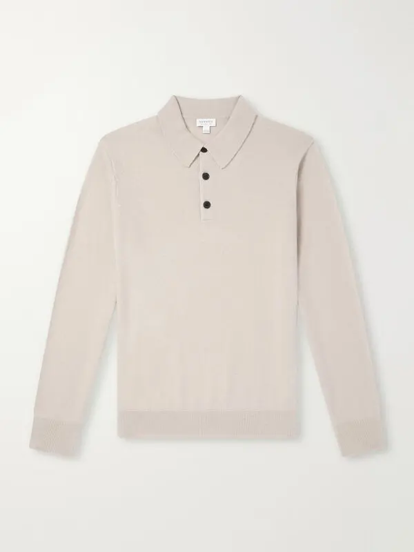 Sunspel Cashmere Polo-shirt - Neutrals