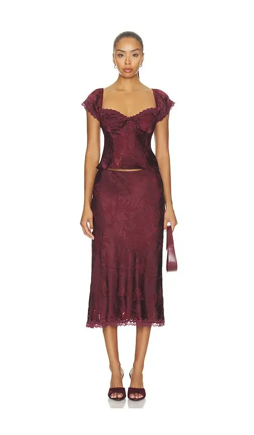 Astr The Label Vanessa Top In Burgundy