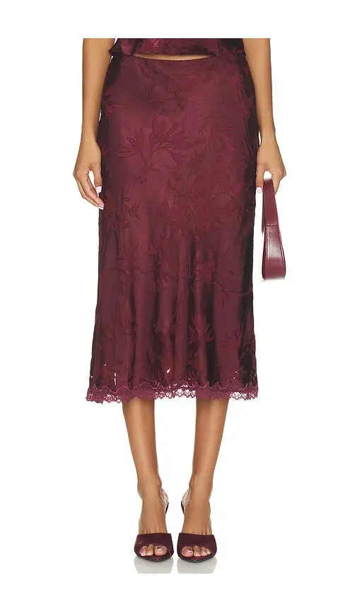 Astr The Label Windey Skirt In Burgundy