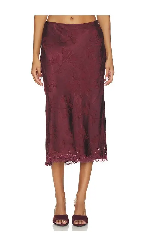 Astr The Label Windey Skirt In Burgundy