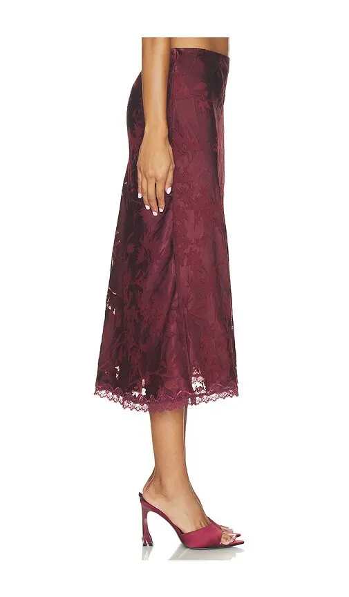 Astr The Label Windey Skirt In Burgundy