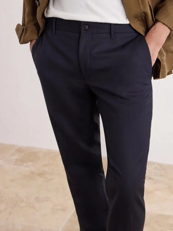SLOWEAR Straight-leg Wool-blend Tekno Flannel Trousers