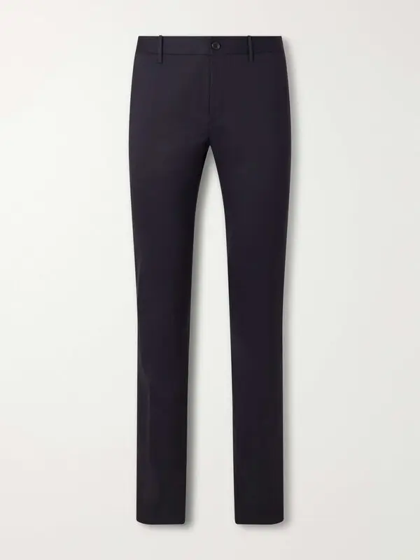 SLOWEAR Straight-leg Wool-blend Tekno Flannel Trousers