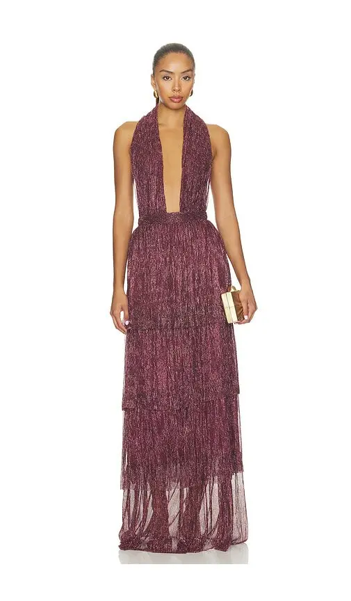 L'IDEE Nammos Dress In Burgundy