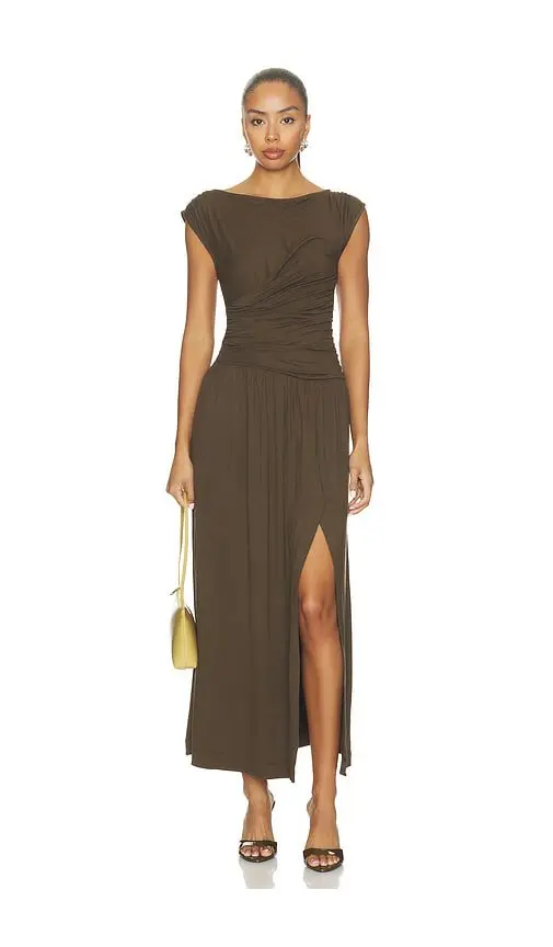 Paige Kalindi Dress In Brown - Fern