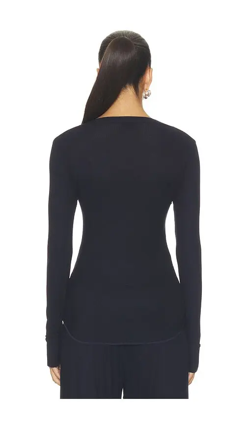 Michael Lauren Otis Long Sleeve Fitted V-neck