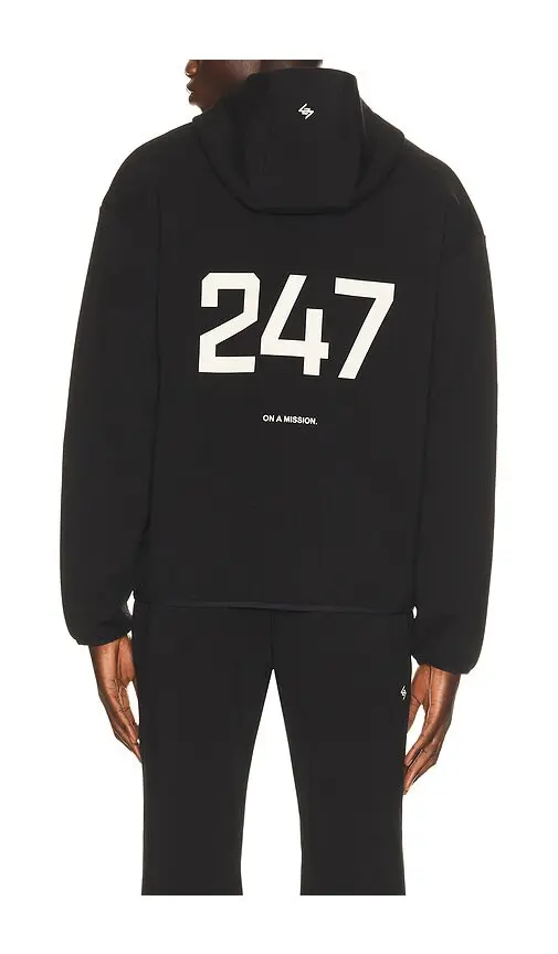 247 BY REPRESENT Numbers Hoodie In Black - Jet Black