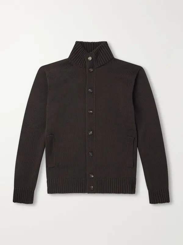 SLOWEAR Virgin Wool Cardigan - Brown