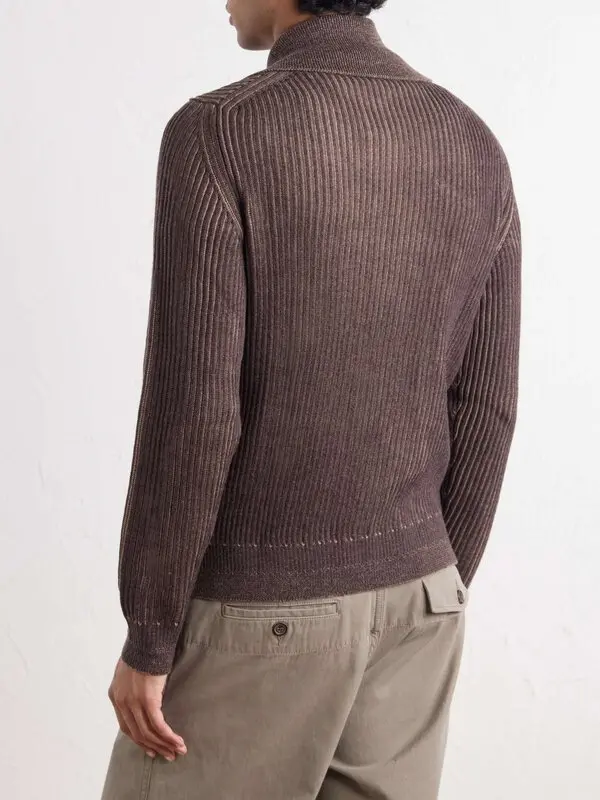 SLOWEAR Turtleneck Ribbed Virgin Wool Sweater