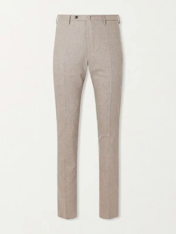 SLOWEAR Straight-leg Wool-blend Flannel Trousers