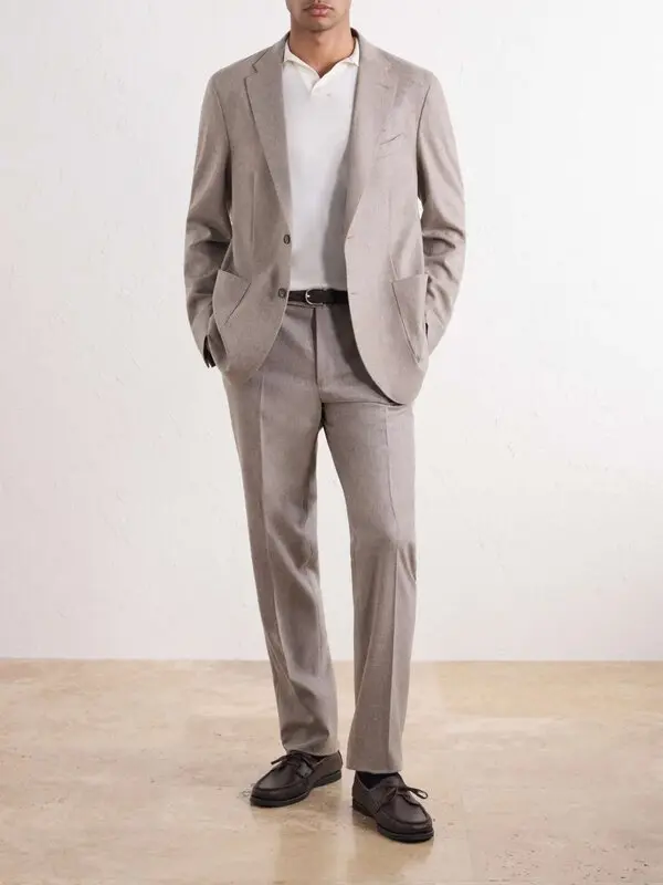 SLOWEAR Straight-leg Wool-blend Flannel Trousers