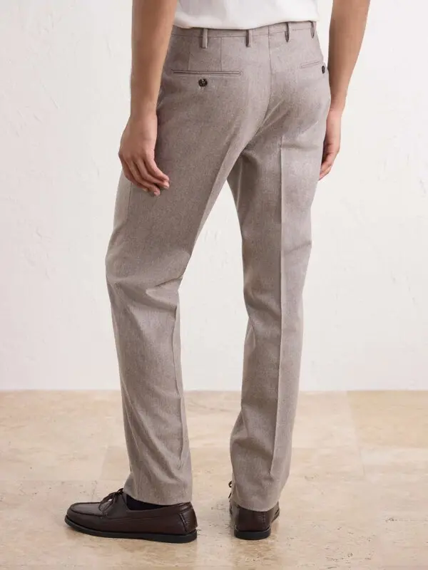 SLOWEAR Straight-leg Wool-blend Flannel Trousers