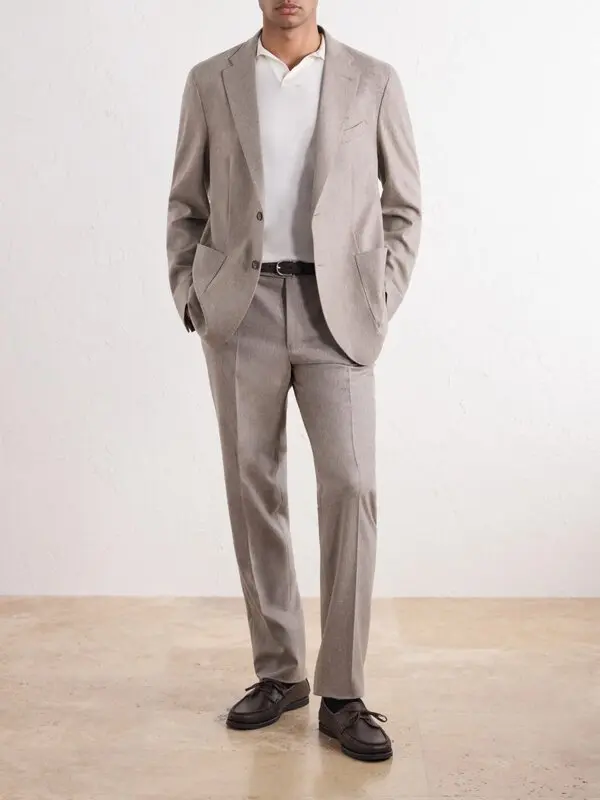 SLOWEAR Straight-leg Wool-blend Flannel Trousers