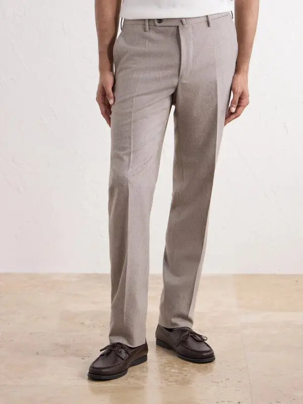 SLOWEAR Straight-leg Wool-blend Flannel Trousers