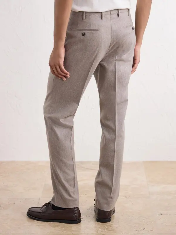 SLOWEAR Straight-leg Wool-blend Flannel Trousers