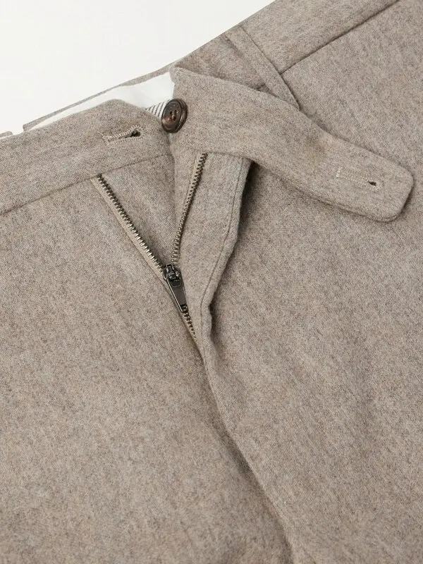SLOWEAR Straight-leg Wool-blend Flannel Trousers
