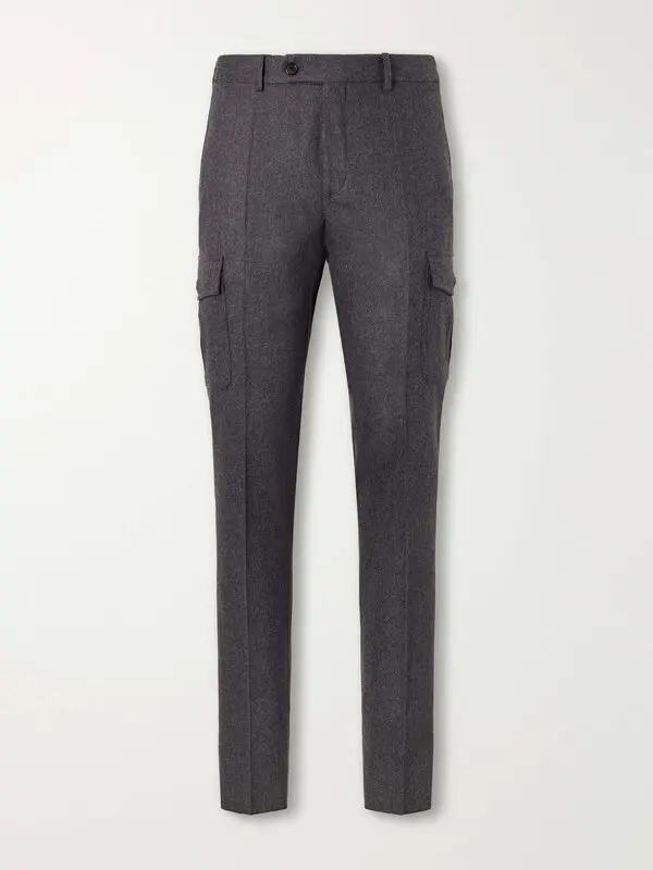 SLOWEAR Straight-leg Brushed Wool-blend Trousers