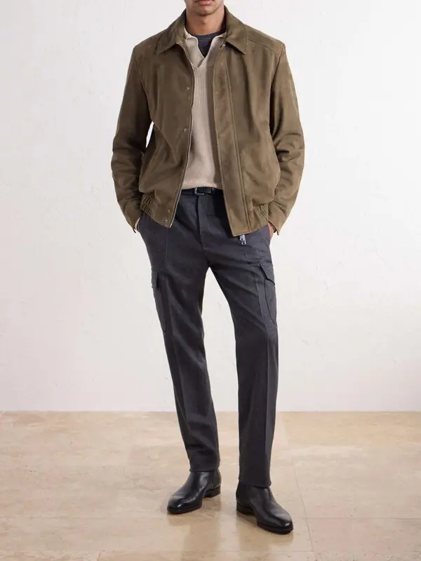 SLOWEAR Straight-leg Brushed Wool-blend Trousers