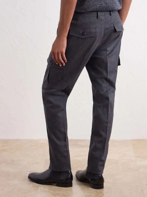 SLOWEAR Straight-leg Brushed Wool-blend Trousers