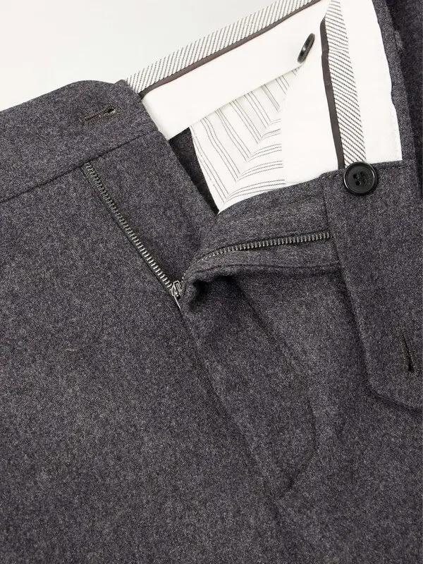 SLOWEAR Straight-leg Brushed Wool-blend Trousers