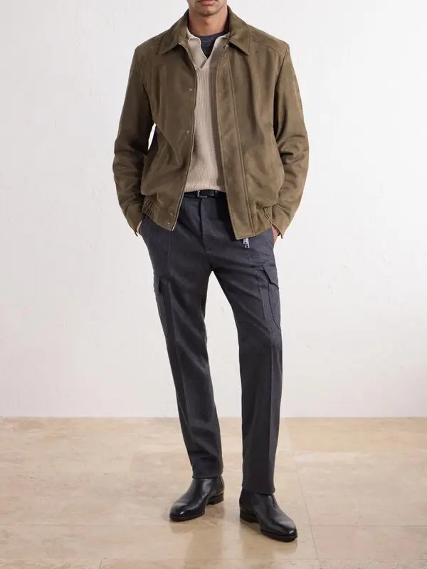 SLOWEAR Straight-leg Brushed Wool-blend Trousers