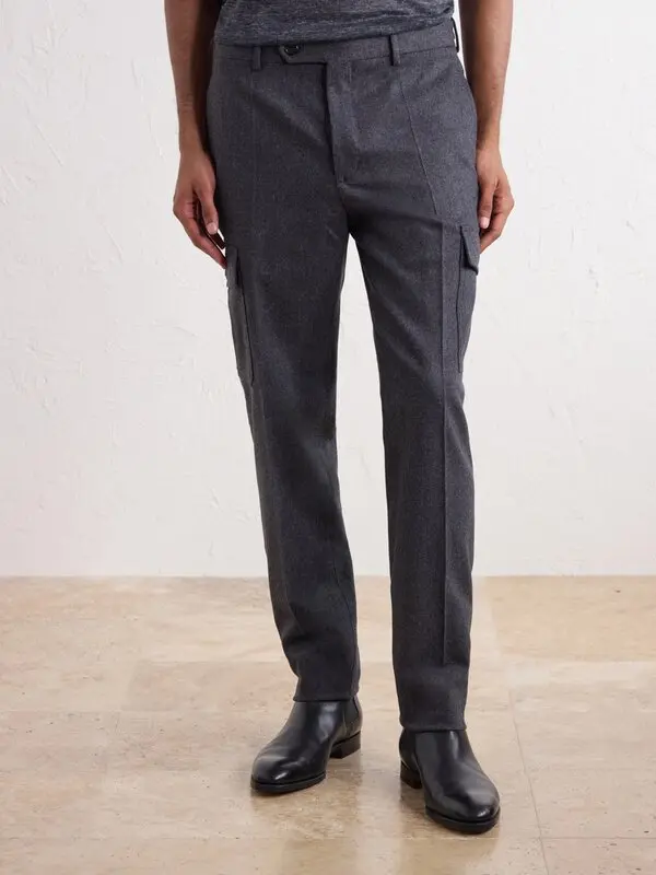 SLOWEAR Straight-leg Brushed Wool-blend Trousers