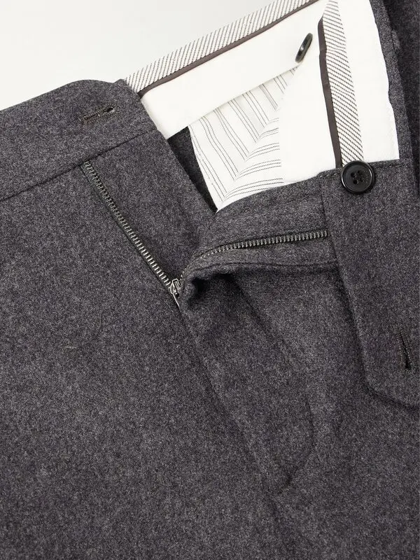 SLOWEAR Straight-leg Brushed Wool-blend Trousers