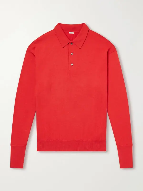 A.PRESSE Wool Polo Shirt - Red