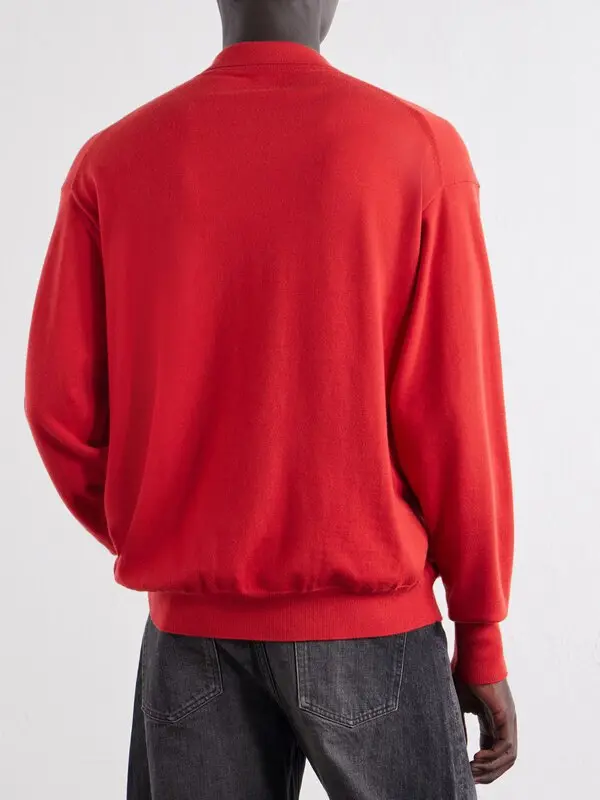 A.PRESSE Wool Polo Shirt - Red