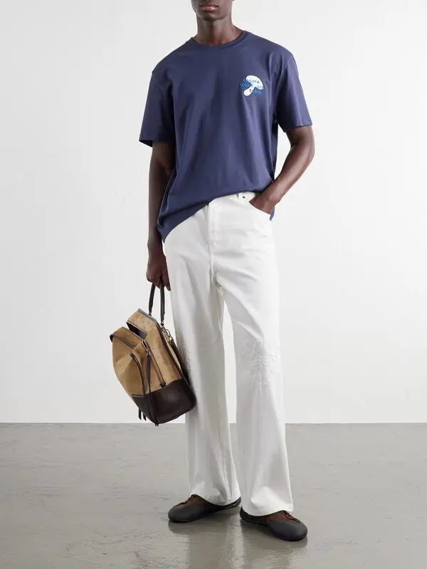 Loewe Embroidered Cotton-jersey T-shirt