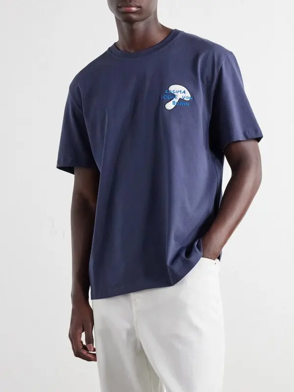 Loewe Embroidered Cotton-jersey T-shirt