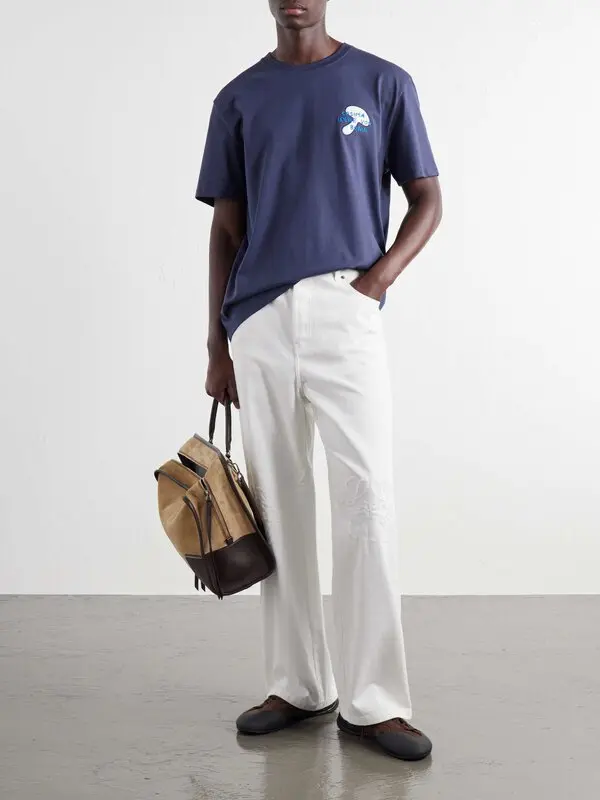Loewe Embroidered Cotton-jersey T-shirt