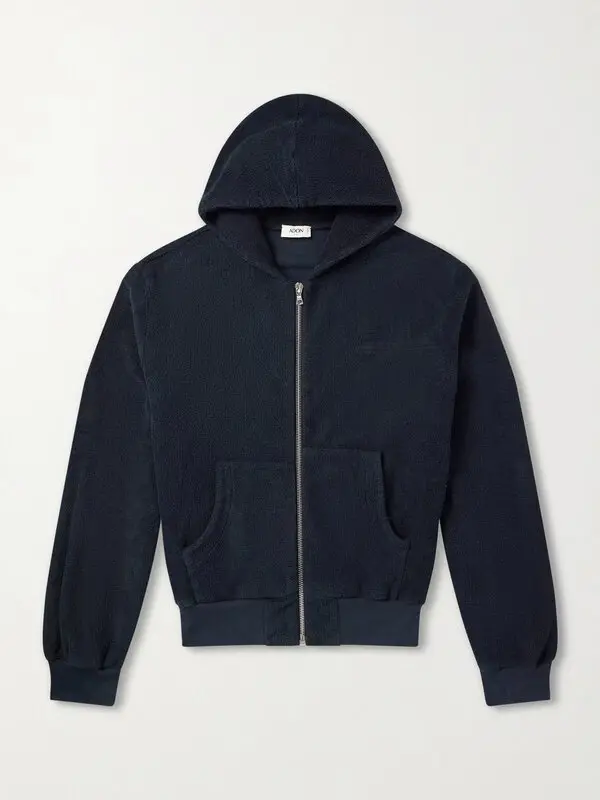 ADON Cotton-velour Zip-up Hoodie